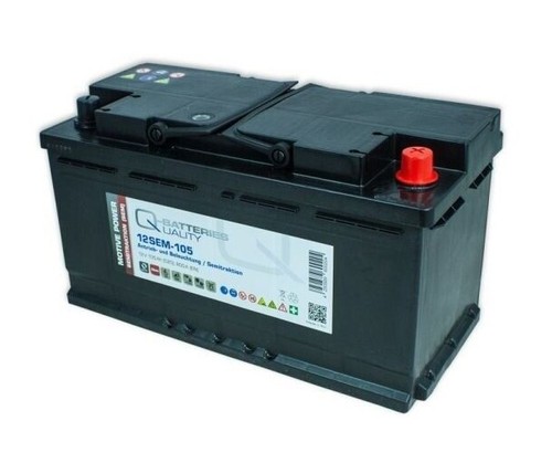 12v 115ah (C100) Leisure Caravan Marine Battery Q-Batteries 12SEM-105 ...