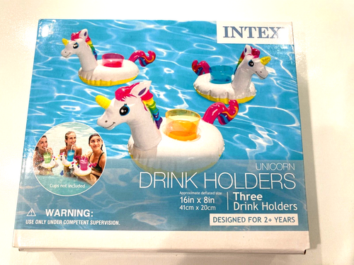 Intex Floating Pool Inflatable Unicorn Drink Holders 3 PACK Floaties ...