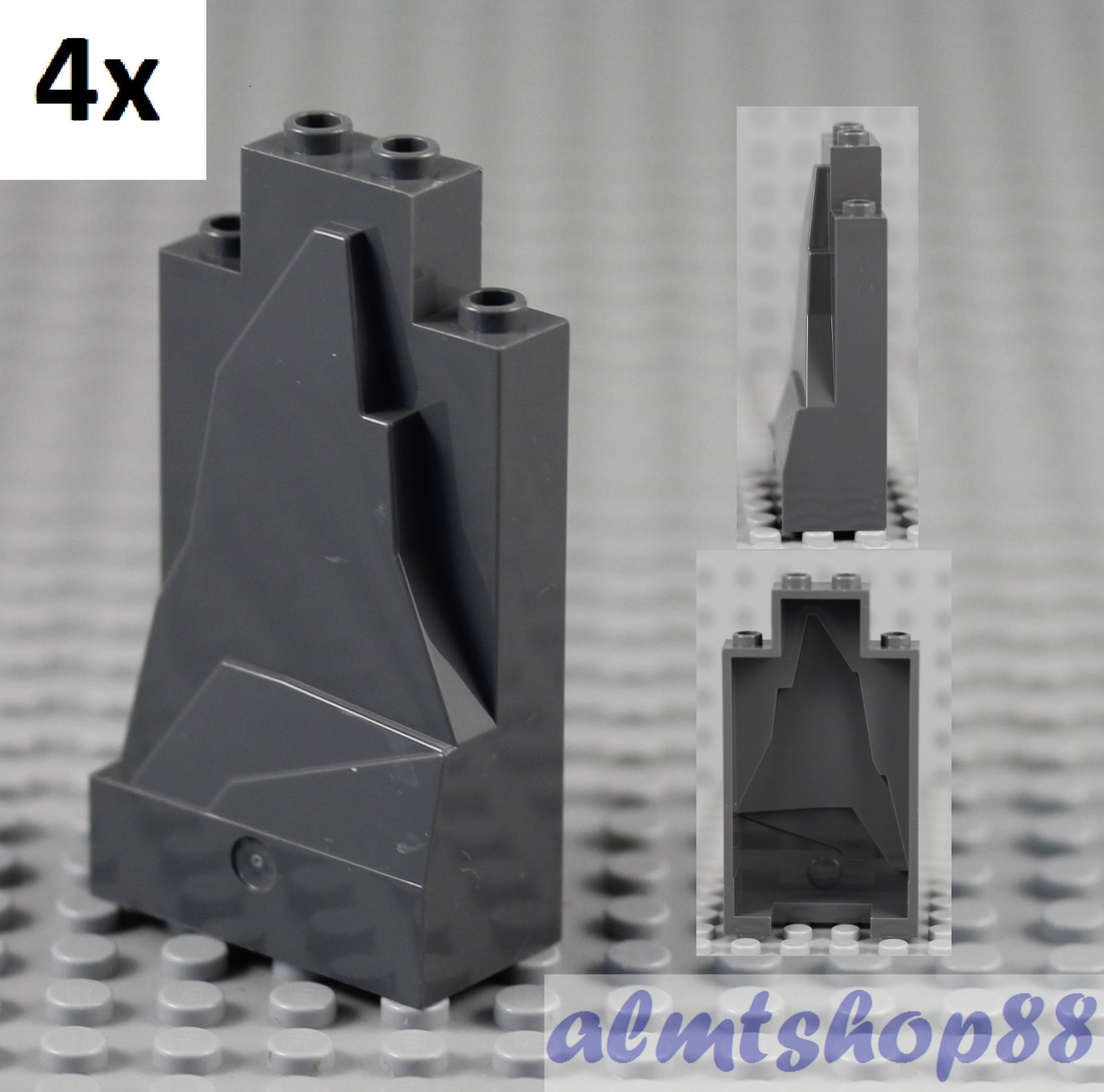 LEGO - 2x4x6 Rock Panel Dark Bluish Gray - Wall Mountain 47847 Bulk Lot ...