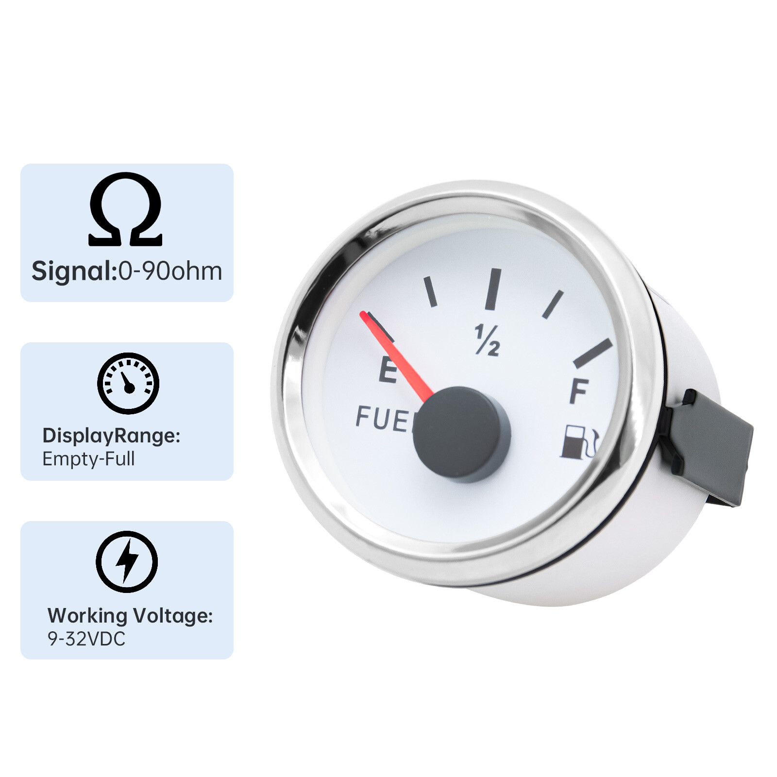 2" 52mm Gas Fuel Level Gauge 0-90ohms For Motorcycles Boat Car Truck ...