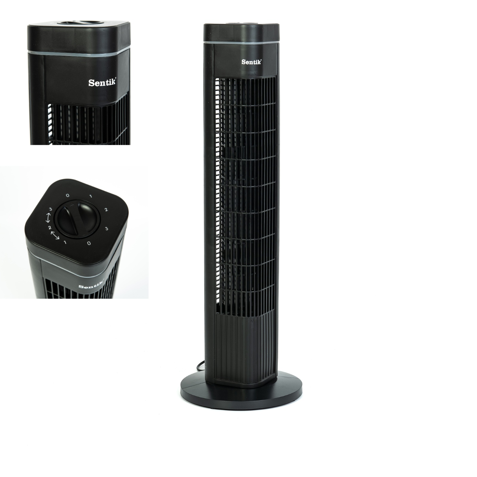 29 inch Black Tower Fan Oscillating 90° Cool Home Office Quiet 3 Speed ...