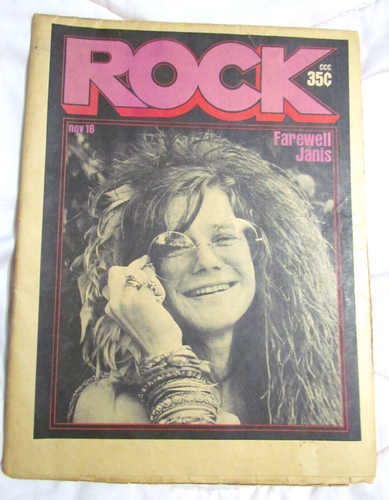 Vintage Nov 16 1970 ROCK Newspaper Pulp magazine Janis Joplin Memorial ...