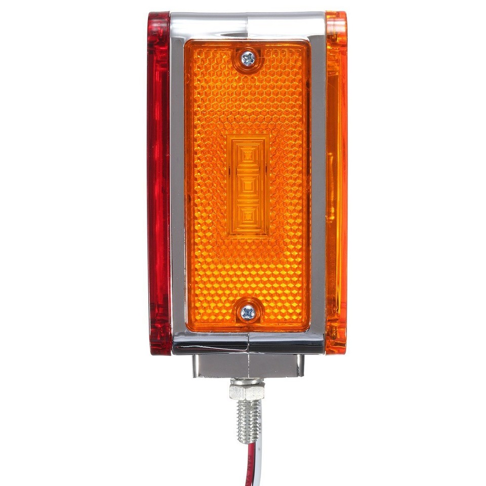 Red/Amber 39LED Square Dual Face Stud Mount Pedestal Fender Turn Signal ...