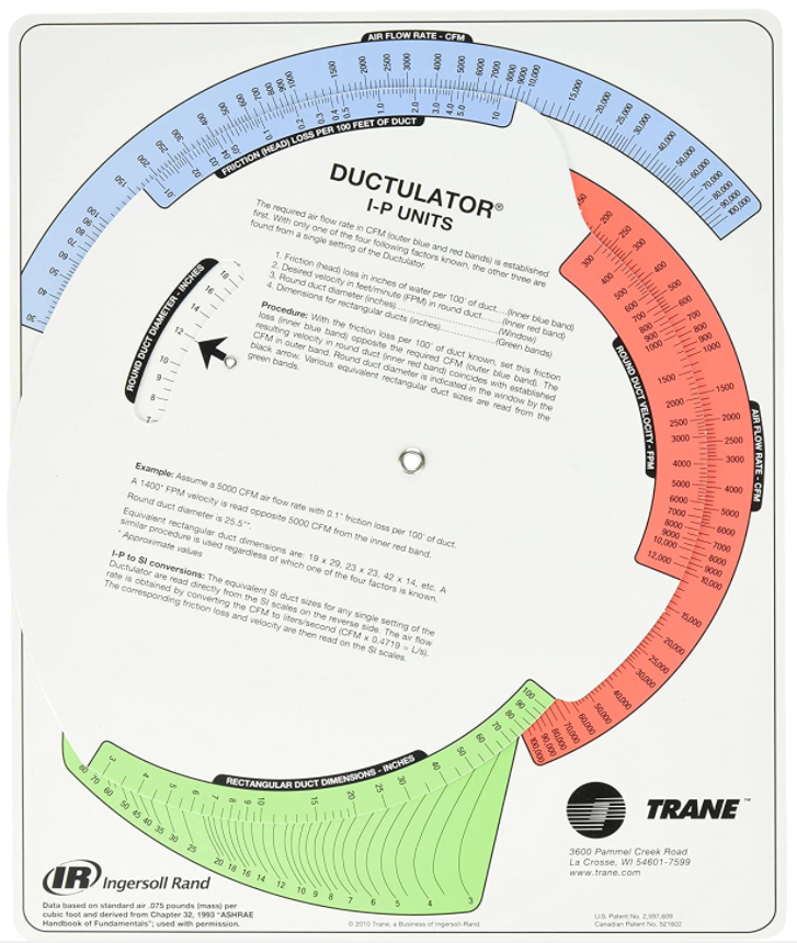 TD1 Trane Ductulator Duct Sizing Calculator | eBay