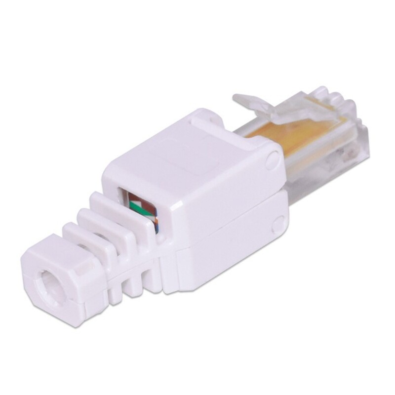 No Crimp CAT6 Connector RJ-45 Tool-Less Modular Pug 8-Position 8 ...