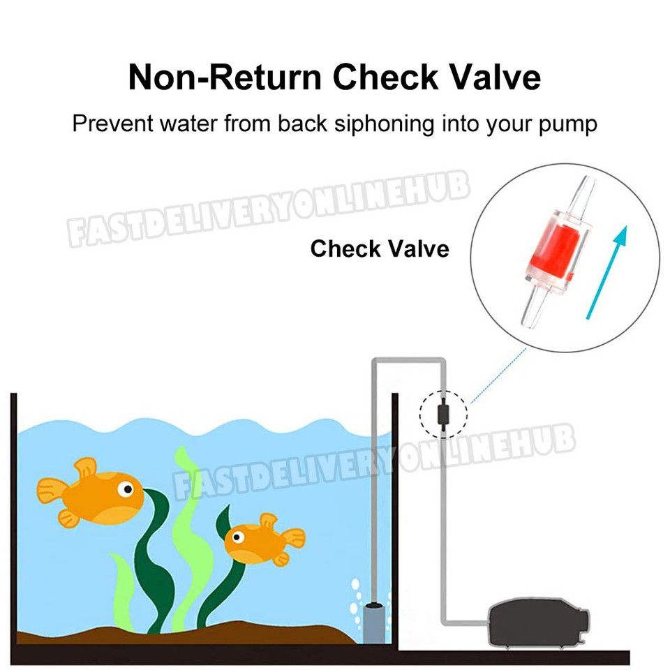 UP20X Check Valve Fish Aquarium Air Pump Silicone Non-Return One Way ...