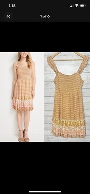 Maurices Floral Mixed Print Smocked Mini Dress Ruffle Sleeves Straps ...