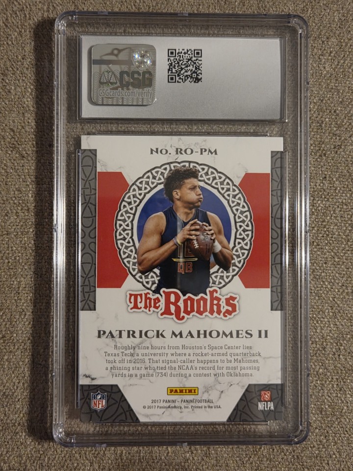 2017 Panini The Rooks Patrick Mahomes II #RO-PM RC Graded 10 Kansas ...