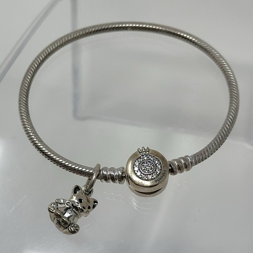 Pandora Sterling Silver 925 Sparkling Crown O Snake Chain Bracelet Cat ...