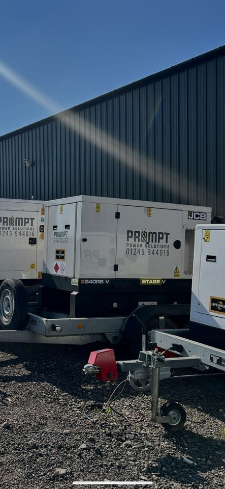 JCB G40RS STAGE V 40KVA Silenced Diesel Generator & Knott Twin Axle ...