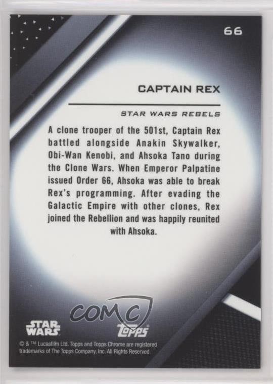 2022 Topps Chrome Black Star Wars Star Wars Rebels Captain Rex #66 4et ...