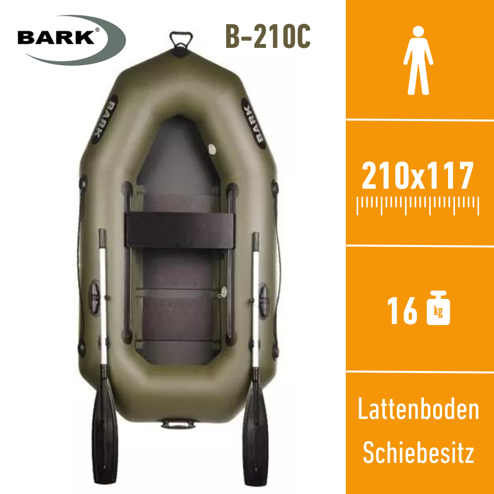 BARK Schlauchboot 1-3 Personen 190-300 cm Paddelboot Ruderboot ...