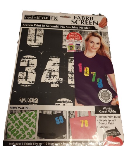 Fashion Art Next Style FX Fabric Screen Print Numbers 0 - 9 SEALED NEW ...