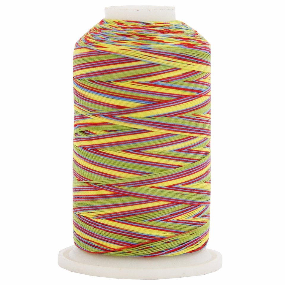VARIEGATED MULTICOLOR 100% COTTON THREAD 600M BY THE SPOOL - SEWING ...