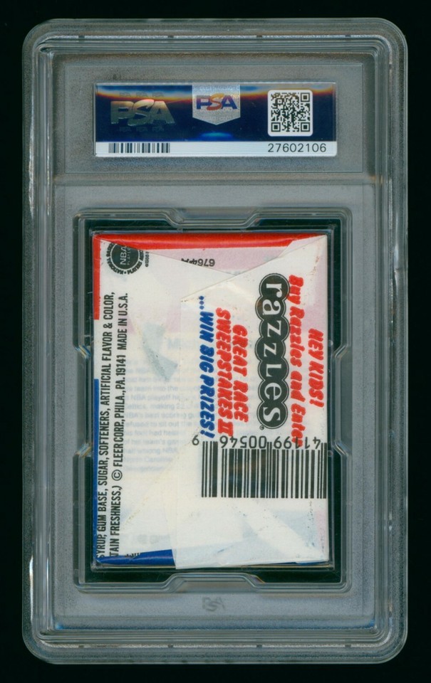 1986-87 FLEER BASKETBALL UNOPENED WAX PACK JORDAN ROOKIE STICKER PSA 8 ...