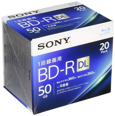 20 Sony 4x Bluray 50GB BD-R DL Inkjet Printable Blu ray Blank Disc w ...