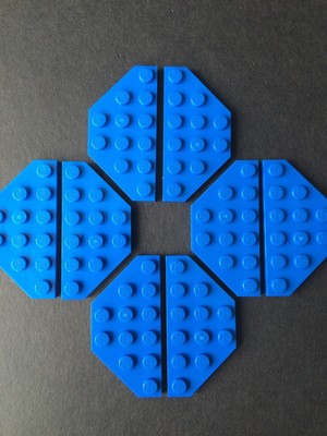 LEGO Lot Of 8 Blue Wedge Base Plate 3x6 Cut Corner Building Plates ...