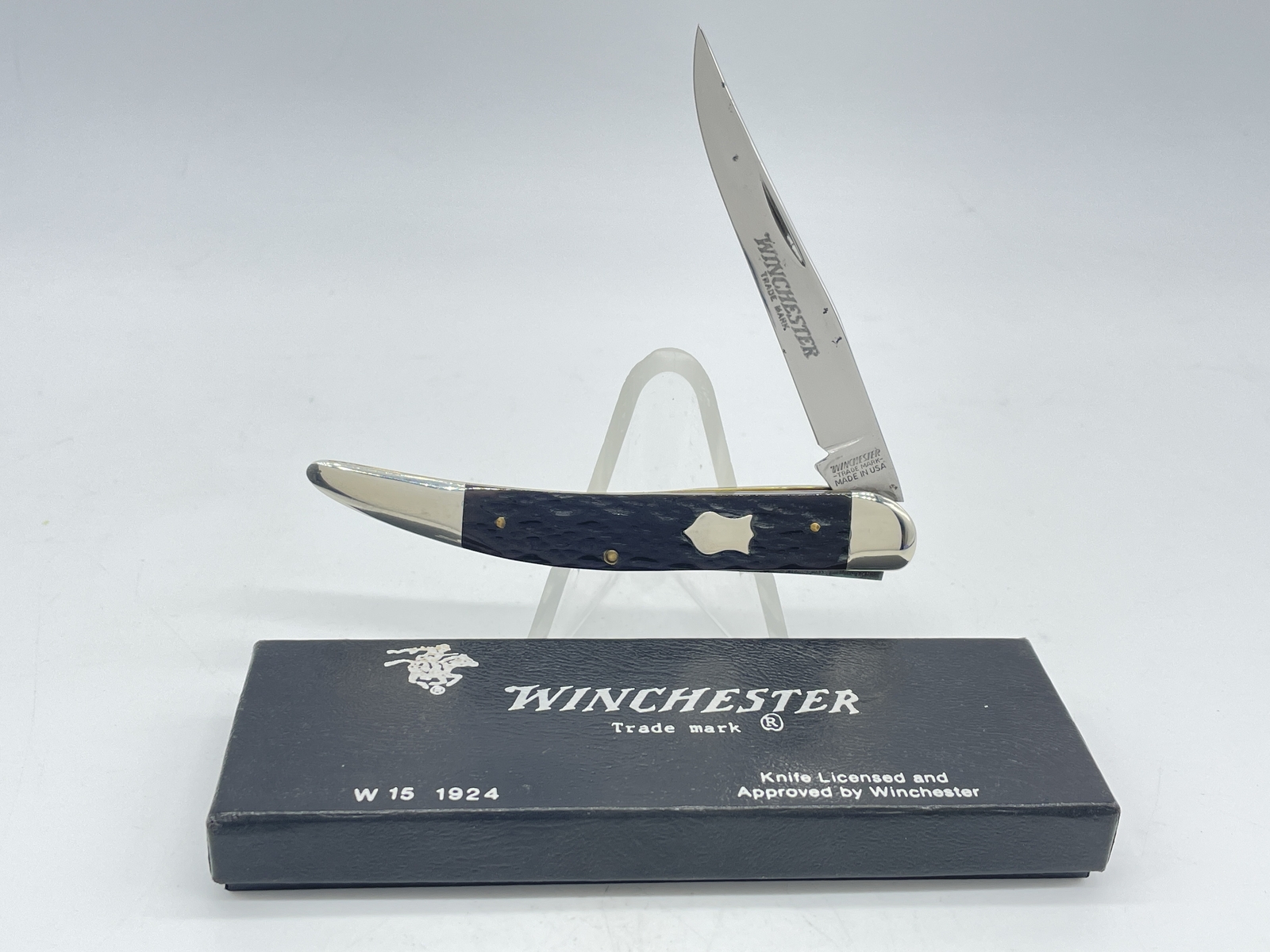 1987 WINCHESTER 1924 Black Jigged Bone Toothpick NEAR MINT OMP | eBay