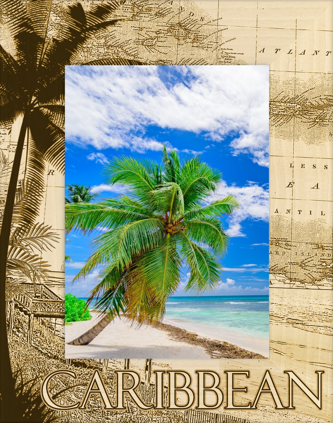 Caribbean Laser Engraved Wood Picture Frame Portrait (8 x 10) | eBay
