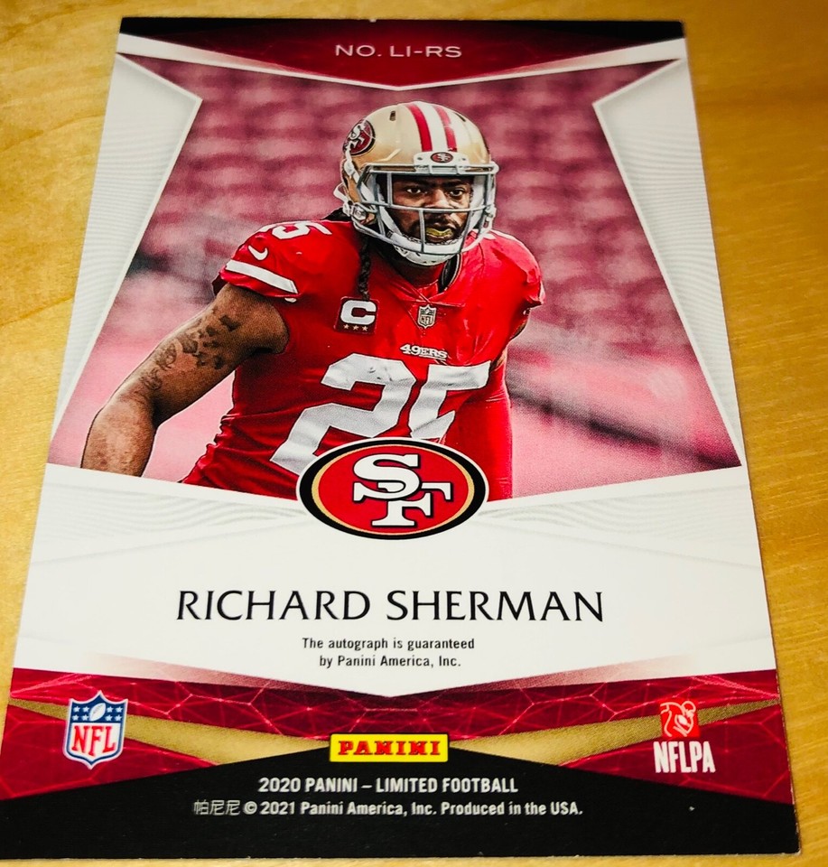 Richard Sherman 2020 Panini Limited Ink Numbered Signed Certified Auto ...