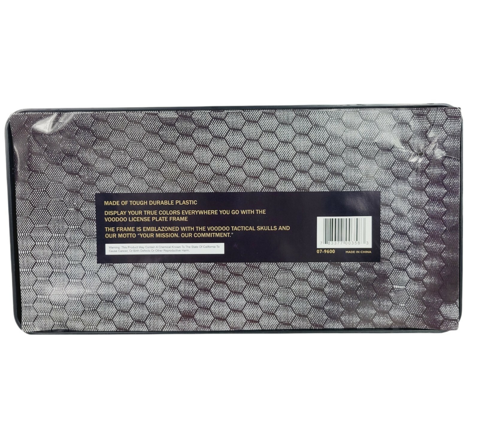 Voodoo Tactical License Plate Frame Black Plastic | eBay