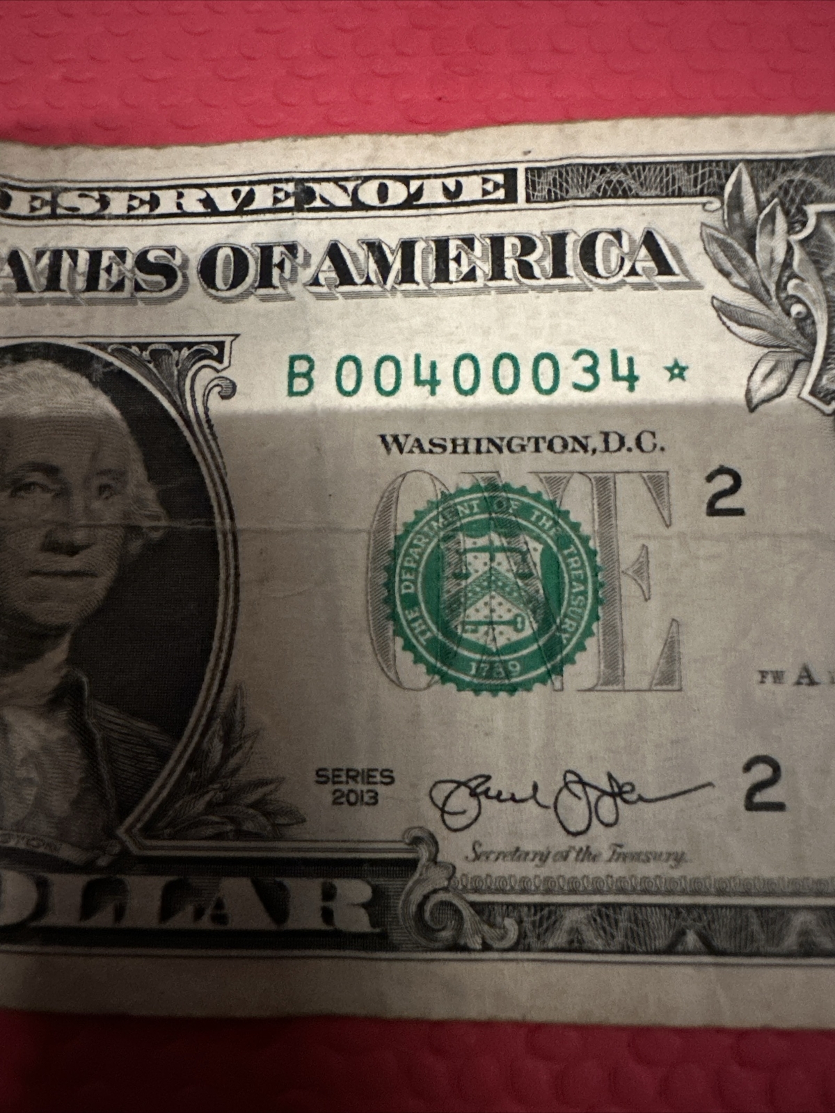 (1) 2013 B (ONE DOLLAR) *STAR* NOTE - Trinary serial number .25 RARE | eBay