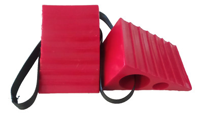 Pair of Red Wheel Chock Blocks in SOLID POLYURETHANE made In QLD | eBay ...