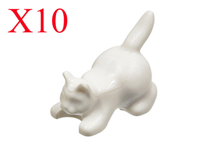 Lego White Cat Crouching Town City Animal Minifigure Lot of 10 | eBay