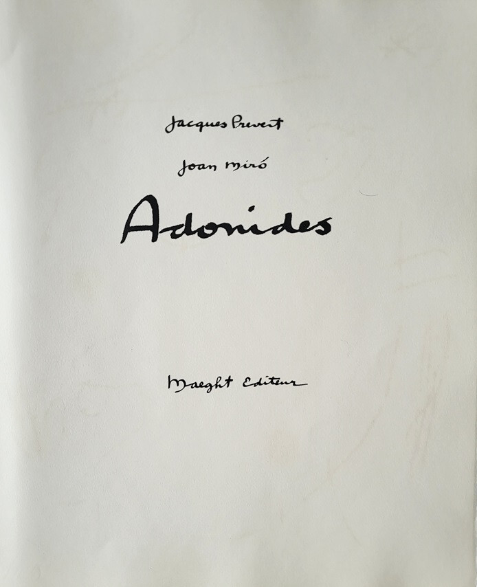 Joan Miro "Adonides" Original Etching W/ Aquatint D.890 1975 Extremely ...