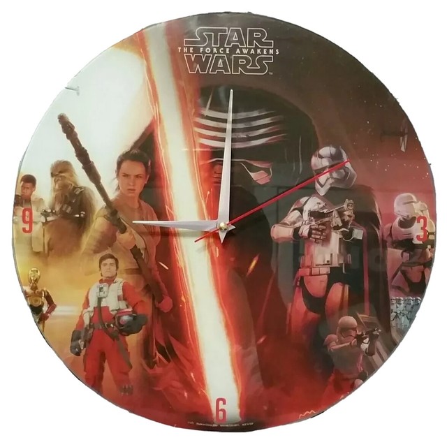 Disney Star Wars The Force Awakens Glass Wall Clock for sale online | eBay
