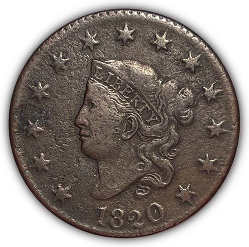 1820 Small Date Coronet Head Large Cent Extremely Fine XF Coin, Details ...