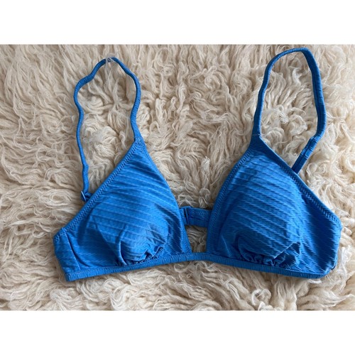 Aerie Hop Lun Blue Bikini Top Size S Built-Up Triangle Swimwear NWT | eBay