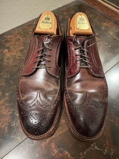 ALDEN X LEFFOT LONG WING BROGUE SHOES COLOR 8 SHELL CORDOVAN BARRIE ...