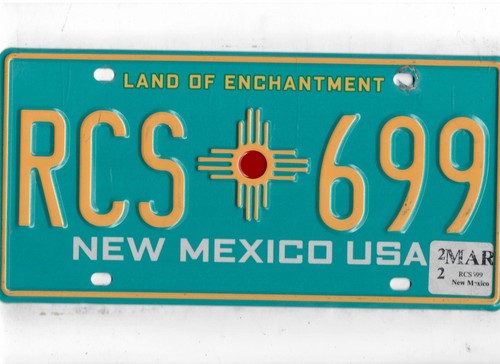 NEW MEXICO passenger 2022 license plate "RCS 699" | eBay