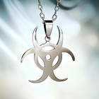 Biohazard Pendant Necklace Stainless Steel 22" Chain Symbol Anarchy ...
