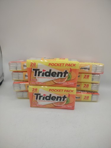 Trident Tropical Twist Sugar Free Gum Lot 10 Pocket Packs 280 PCs ...