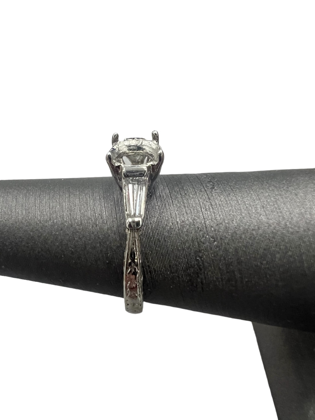 Platinum Semi Mount Stunning Natural Baguette Diamond Basket Setting ...