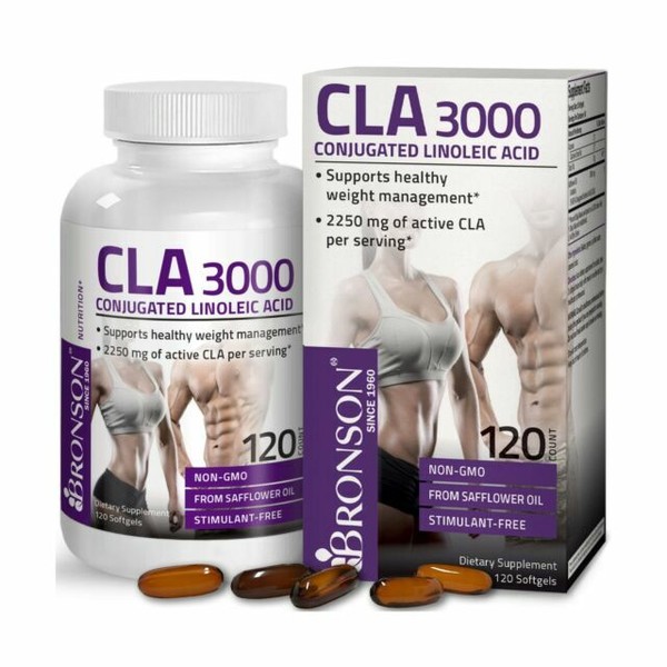 Bronson CLA 3000 120 Softgels Conjugated Linoleic Acid Weight Loss ...