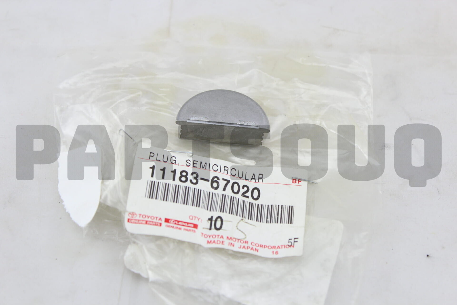 1118367020 Genuine Toyota PLUG, SEMICIRCULAR 11183-67020 | eBay