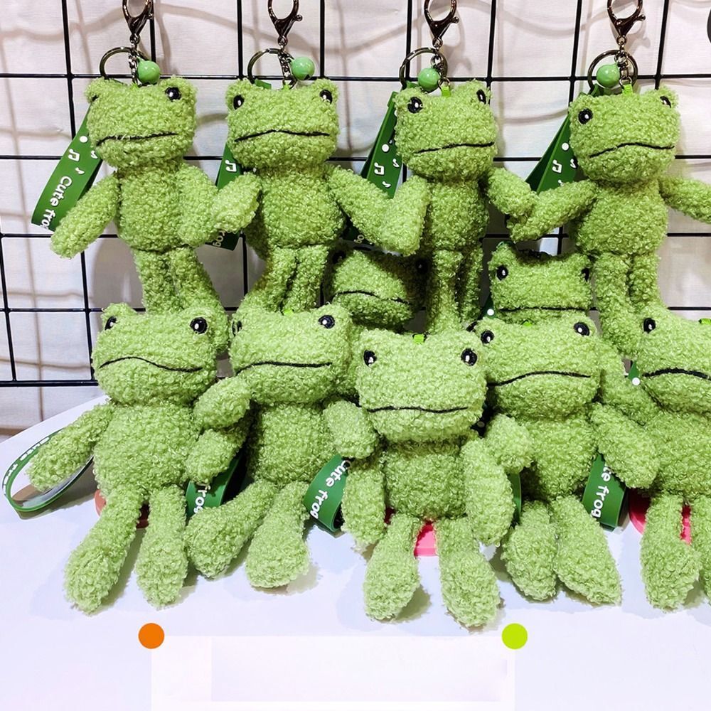 Handbag Keyring Plush Frog Keyring Cute Frog Stuffed Doll Keychain | eBay