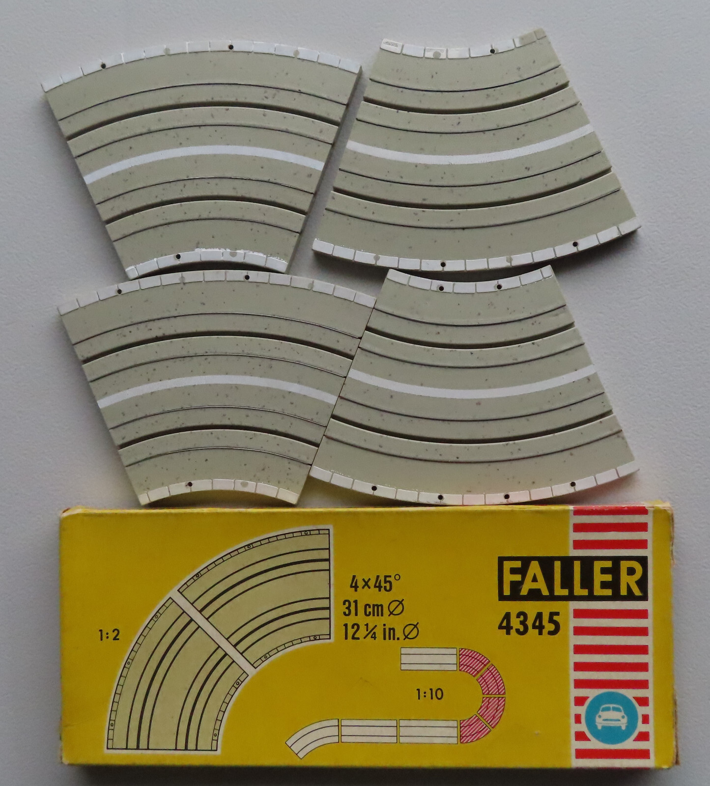 Faller Ams 4345 4 X Curve 45 Degree Boxed, 60er Years Toy (DEZ1261 ...