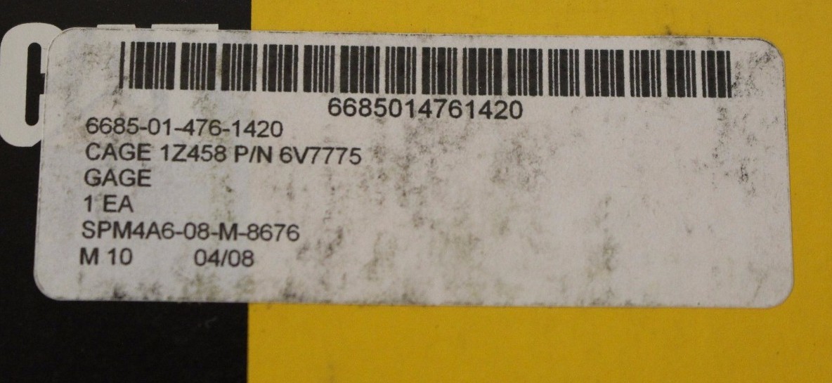 Caterpillar Dial Indicating Differential Gage, PN 6V7775, NSN 6685-01 ...