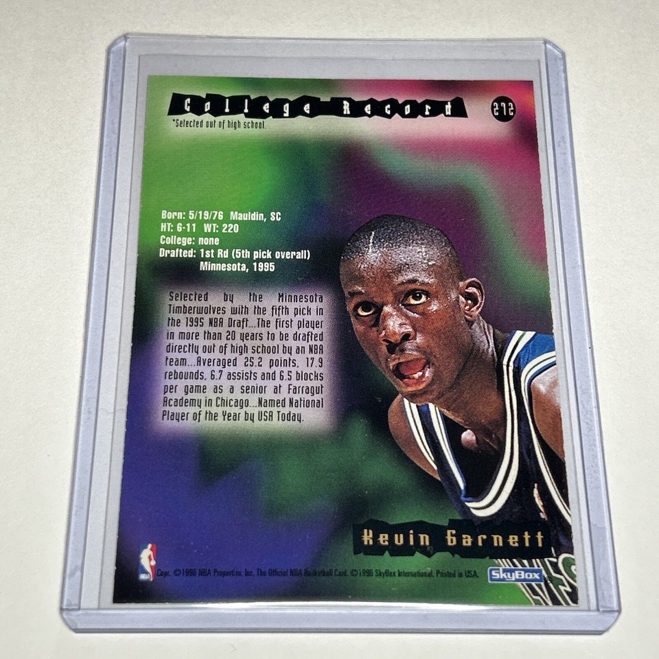1995/96 NBA Hoops #272 Kevin Garnett Rookie Card NM-MT | eBay