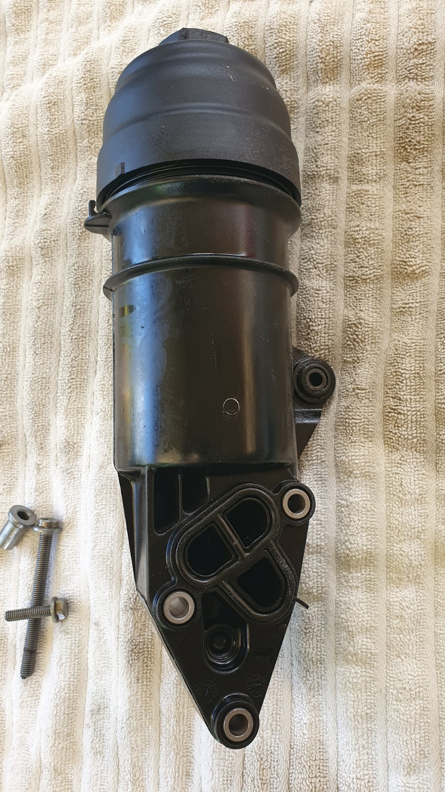 GENUINE AUDI OIL FILTER HOUSING ADAPTER PLUS SENSOR 06E 115 405 C | eBay