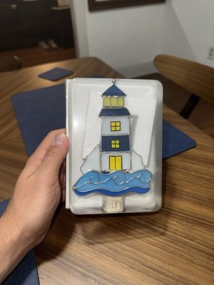 Ganz Ocean Lighthouse Plug in Night Light Stained Glass NEW | eBay