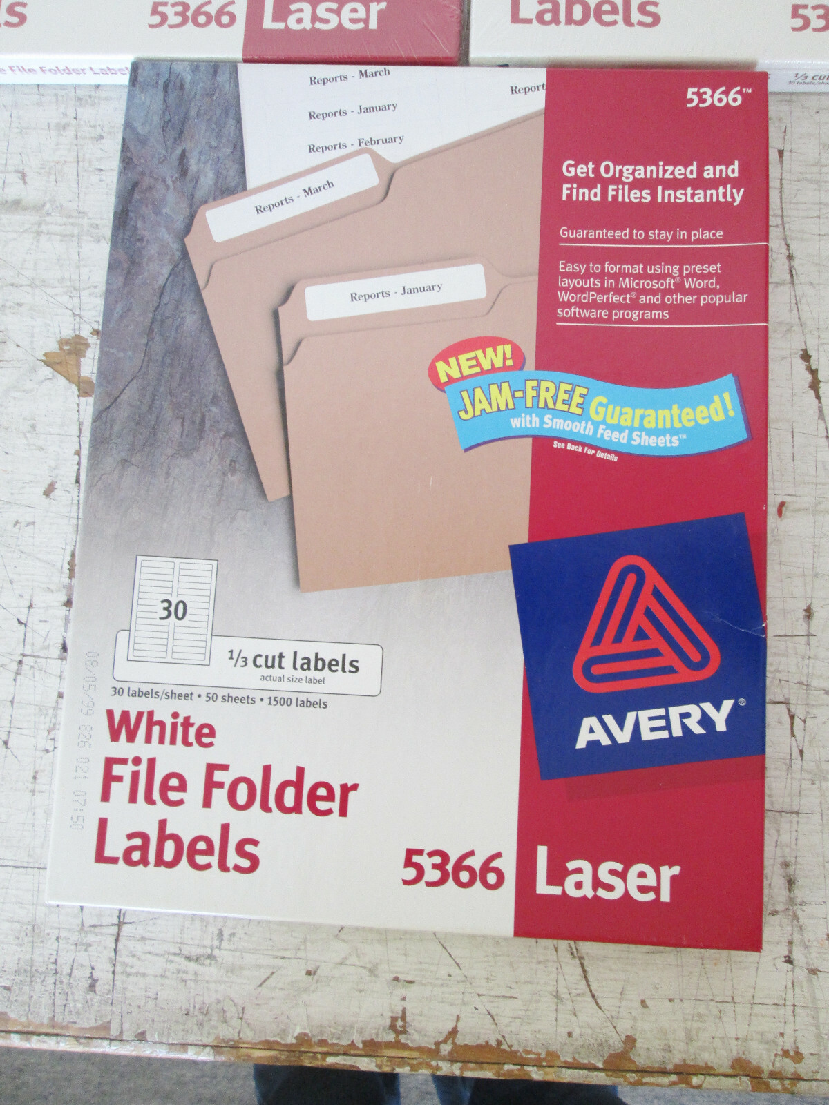 Avery 5366 White File Folder Labels, Laser & Inkjet Printers 4380 Count ...