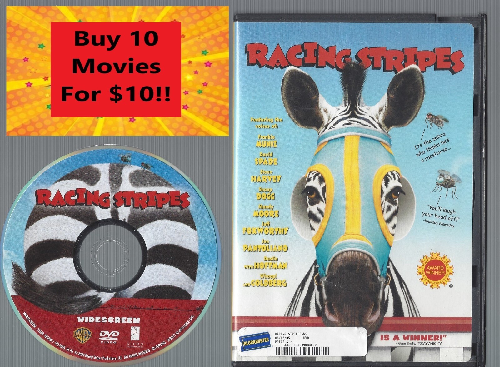 Racing Stripes (DVD, 2005) Frankie Muniz David Spade Disc & Cover Art ...