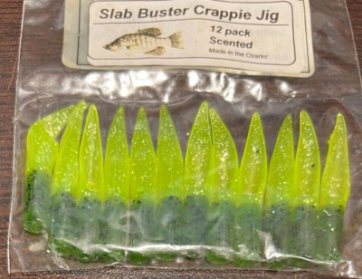 12 SCENTED SLAB BUSTER GREEN PUMPKIN/CHRT GLTR SOFT CRAPPIE BAIT $5.60 ...