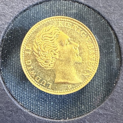 1877, Kingdom of Bavaria, Ludwig II. Rare Gold 5 Mark Coin. (1.99gm) | eBay