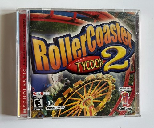 RollerCoaster Tycoon 2 Windows PC CD-ROM Computer Game Six Flags - 2002 ...